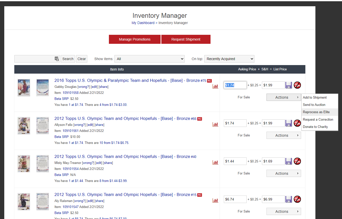 How does the Reprocessing as Elite Service Work? – COMC